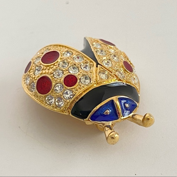 Roman | Jewelry | Ladybug Brooch Pin Signed Roman Gold Tone Pave ...
